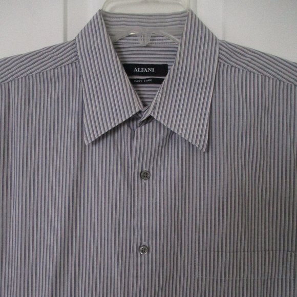 Alfani | Shirts | Macys Alfani Mens Ls Gray Cotton Pinstripe Dress ...